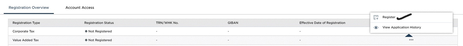How to register for VAT in my eServices Account on EmaraTax Portal